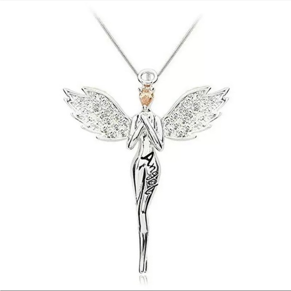 Jewelry | Silver Tone Angel Neckless With Ss18 Inch Neckless | Poshmark